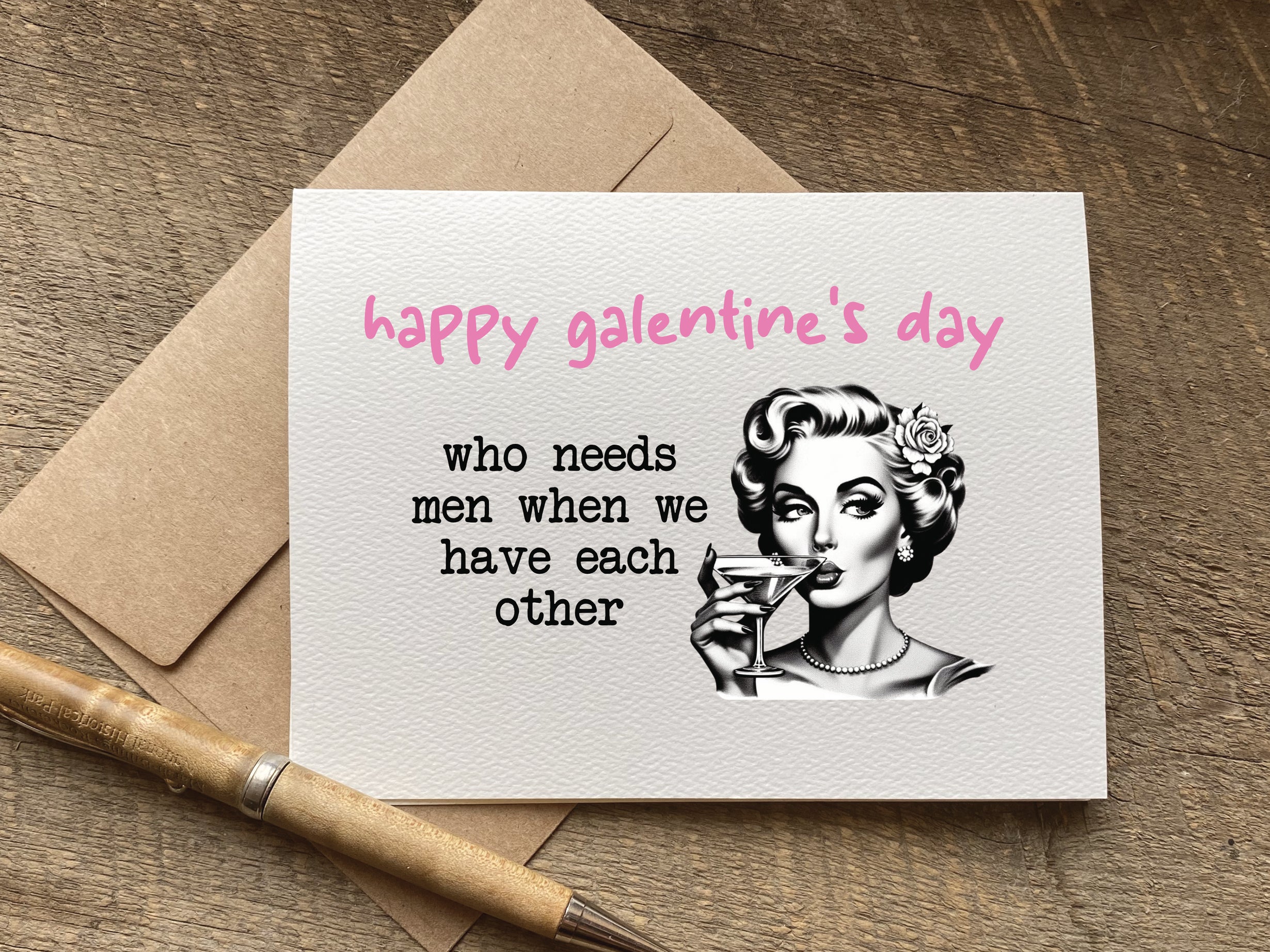 happy galentine's day / valentine's day card / funny card for single ...
