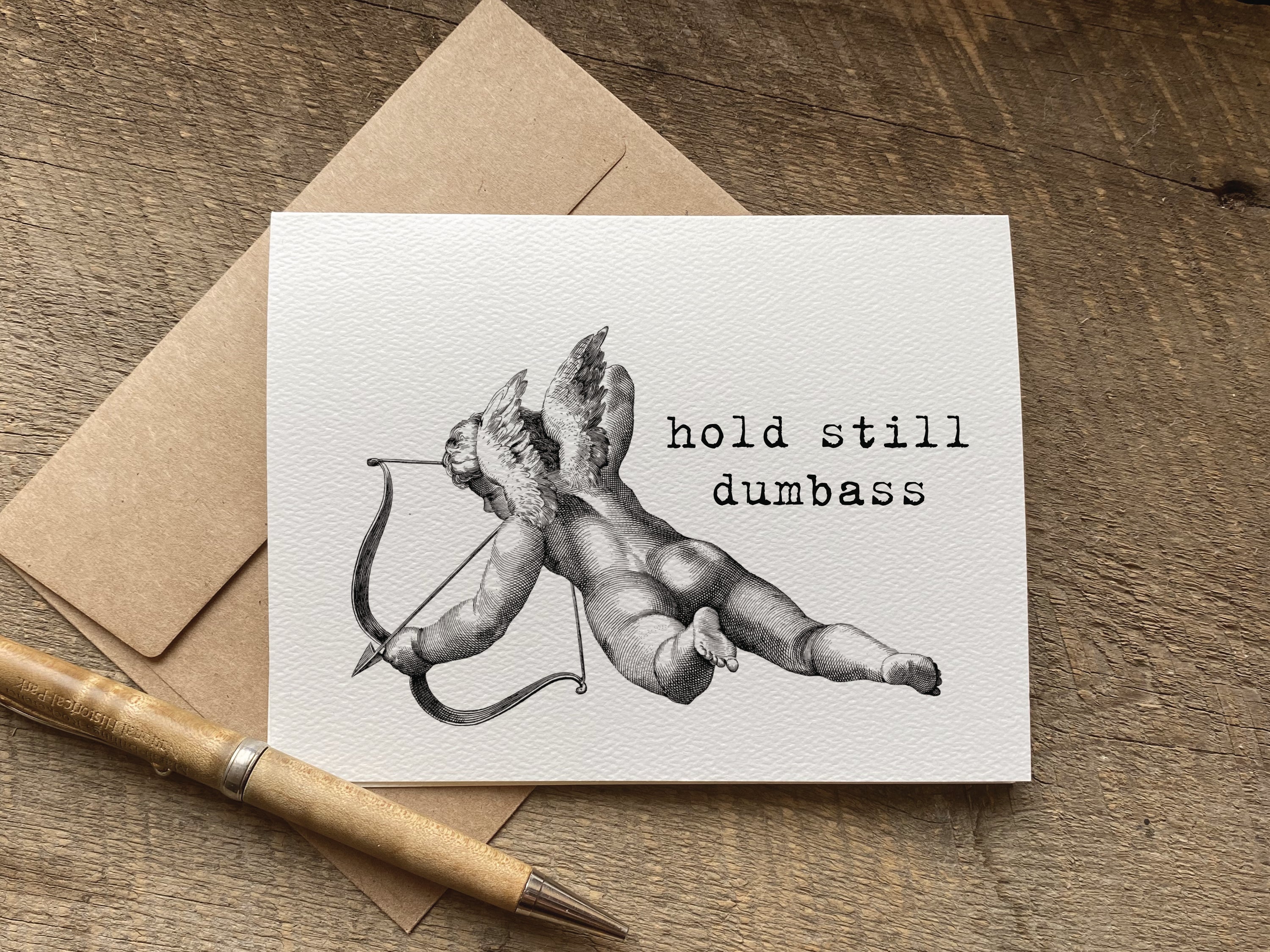 hold still dumbass / funny valentine's day card / boyfriend valentine ...